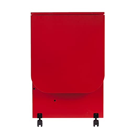 SEI FURNITURE Southern Enterprises Expandable Rolling Sewing Station Craft Table, Red