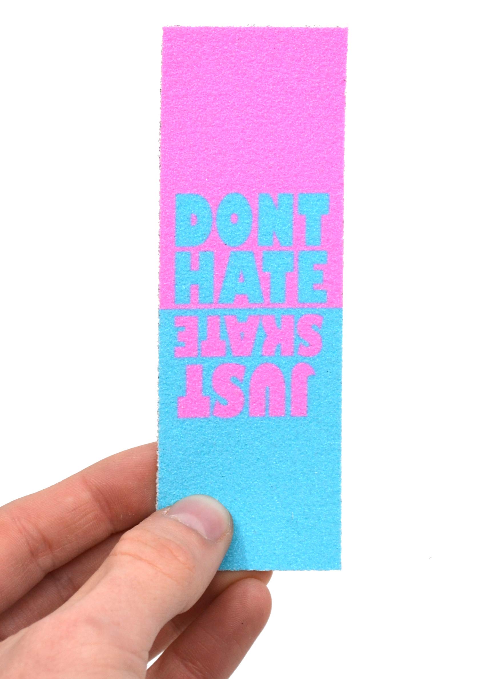 Teak Tuning 3PK Premium Fingerboard Skate Grip Tape, Don't Hate, Just Skate Cotton Candy Colorway Edition - 38mm x 114mm - Set of 3 Sheets