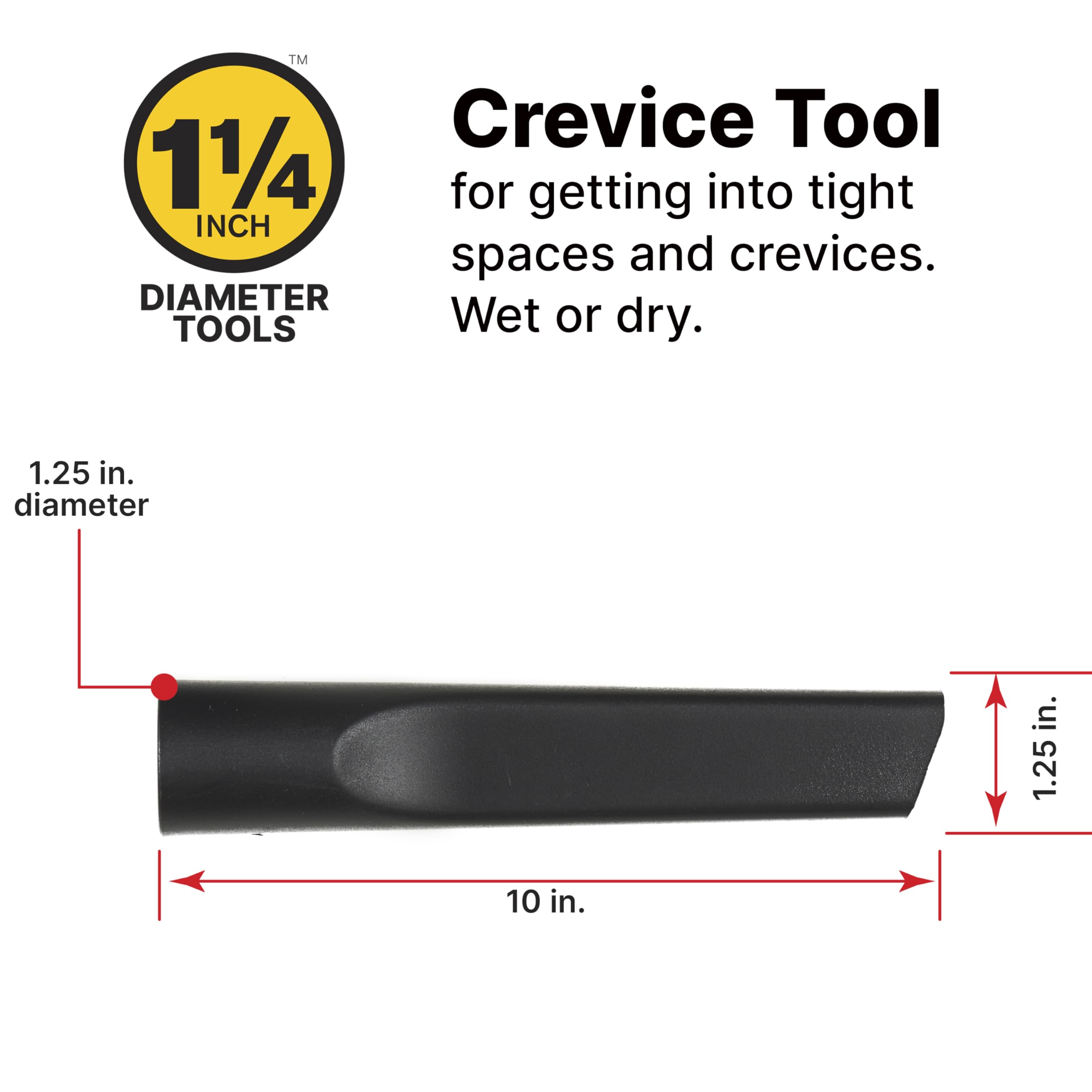 Shop-Vac 9064333 Cleaning Kit, 1.25 Inch Diameter, Includes Gulper Tool, Round Brush and Crevice Tool, (1 Pack)