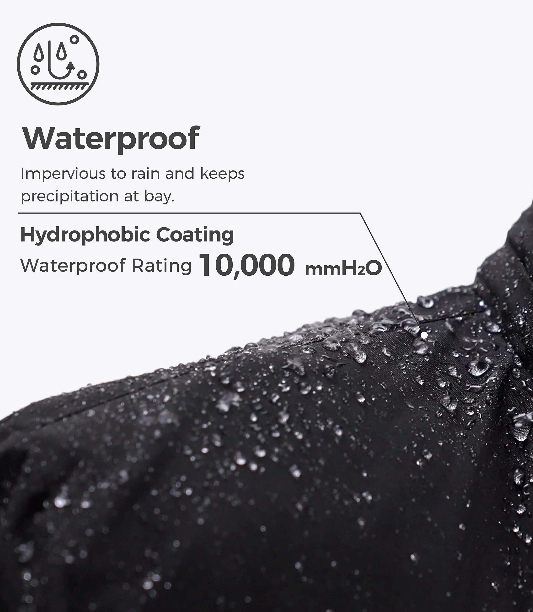 Wantdo Men's Waterproof Mountain Jacket Fleece Windproof Ski Jacket US L Black L