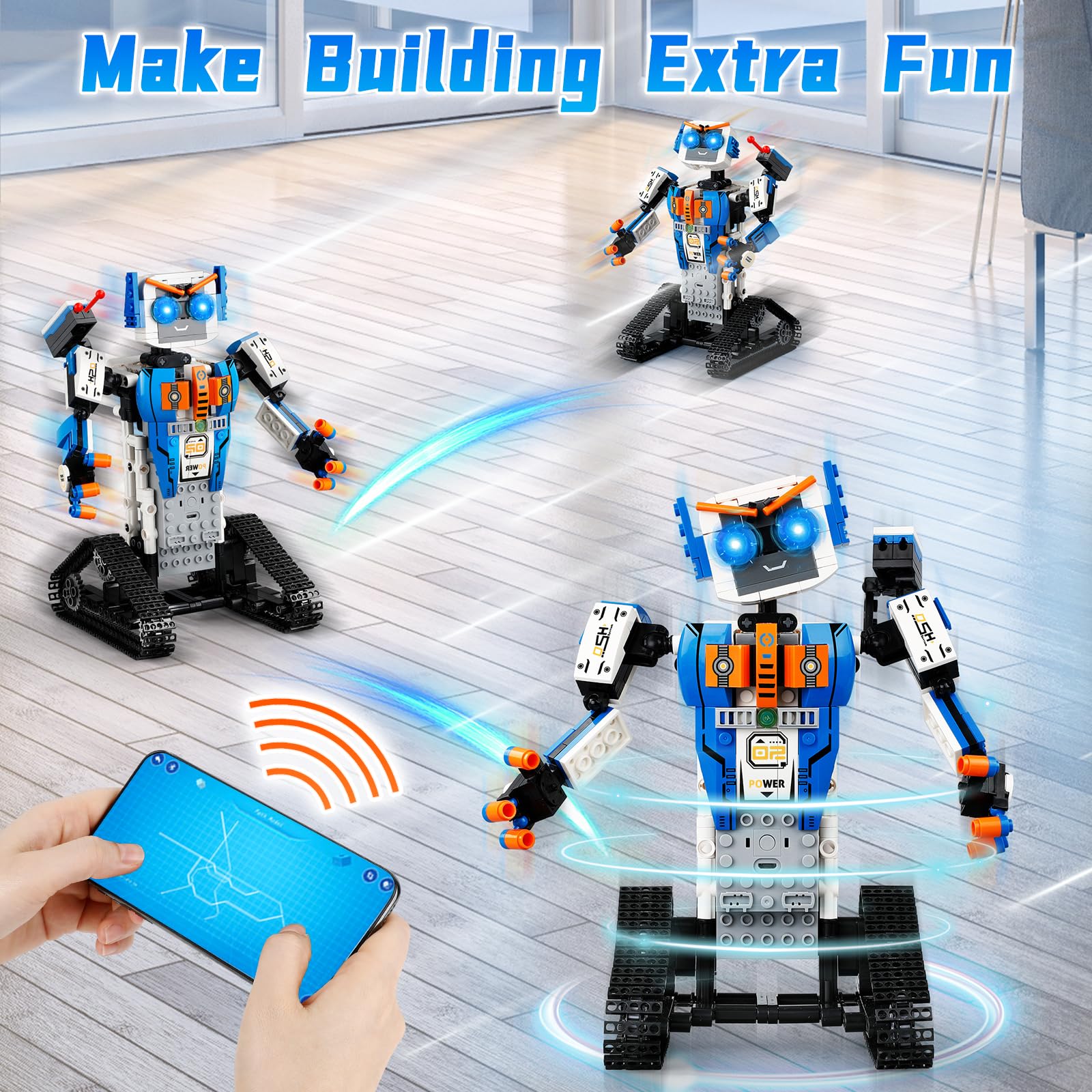 Serrelim STEM Robot Building Kit, App & Remote Control Robot Building Kits for Kids 6-12, 447 Pieces Educational DIY Engineering Blocks for 6+ Years Old Boys & Girls