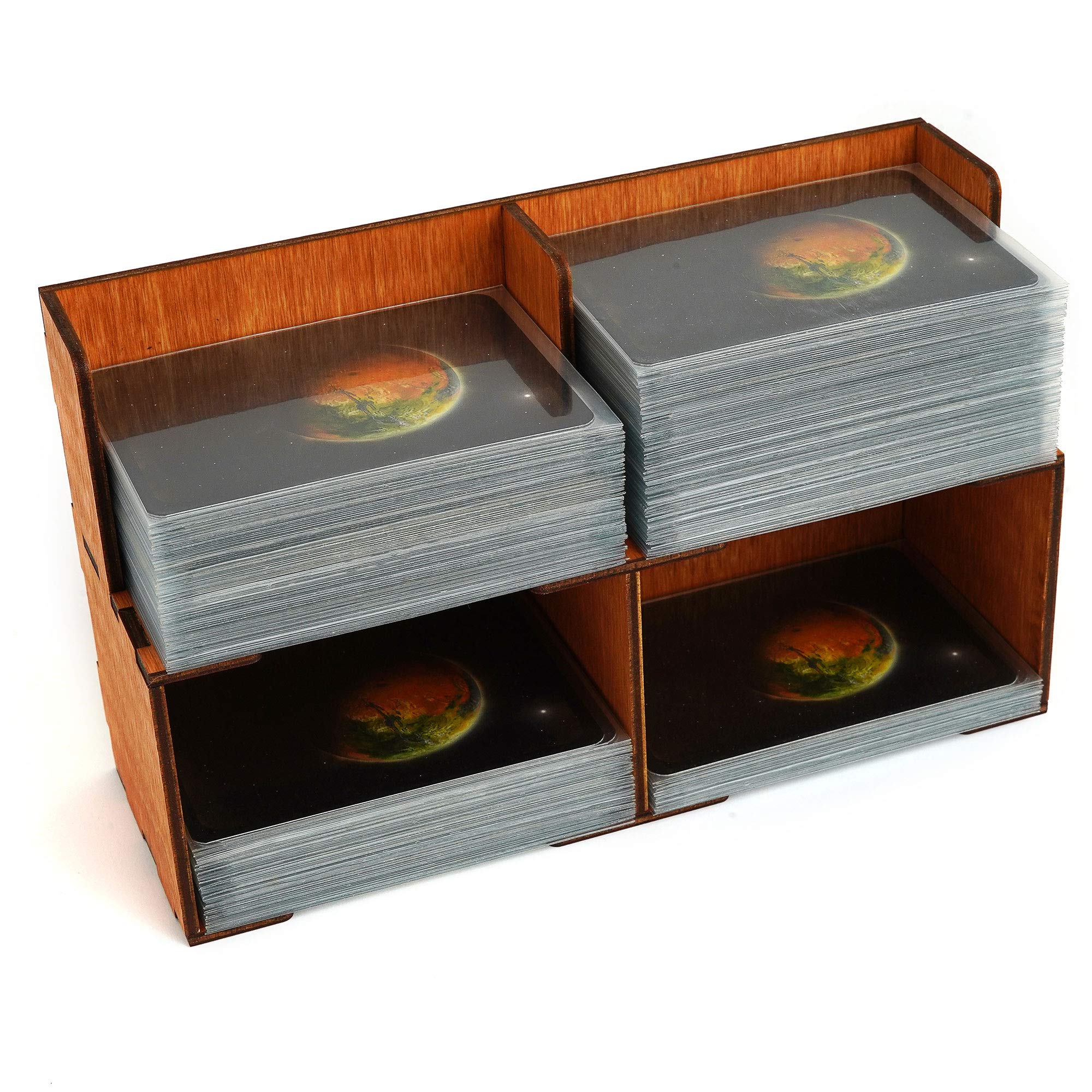 SMONEX Wooden Organizer Compatible with Terraforming Mars Board Game - Box Suitable for Storage All Mars Terraforming Expansion - Kit Token Box Card Insert