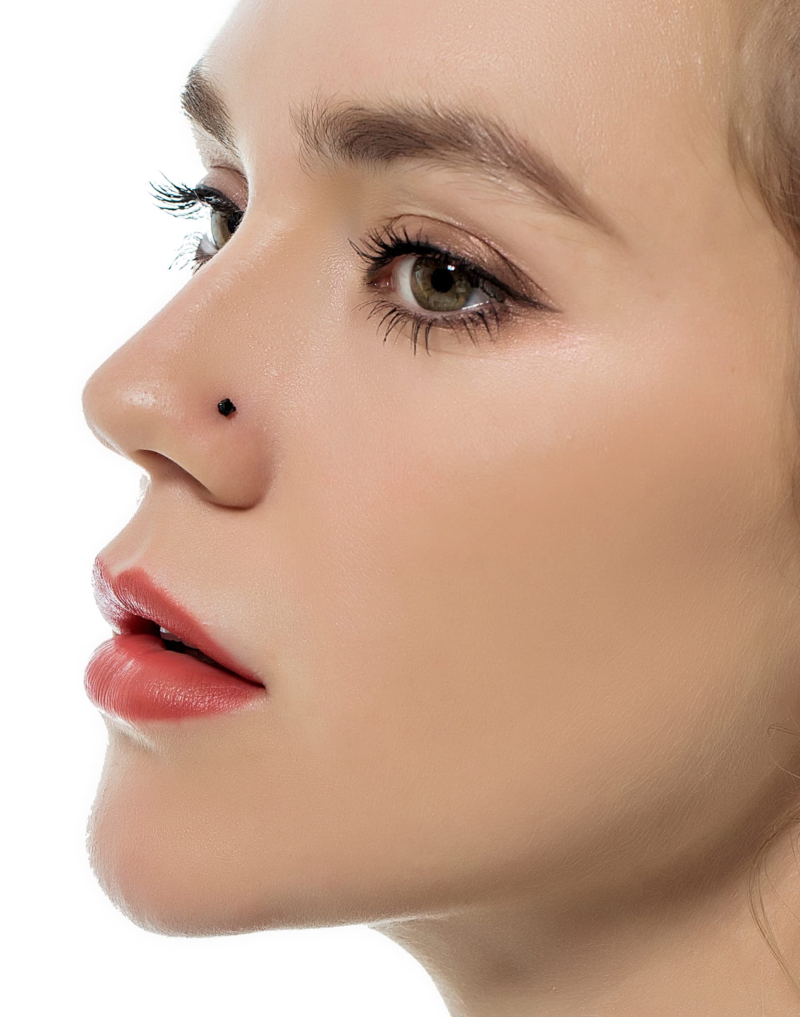 Tornito 20G 6Pcs Stainless Steel Nose Screw Studs Rings CZ Nose Ring Labret Nose Piercing Jewelry for Men Women