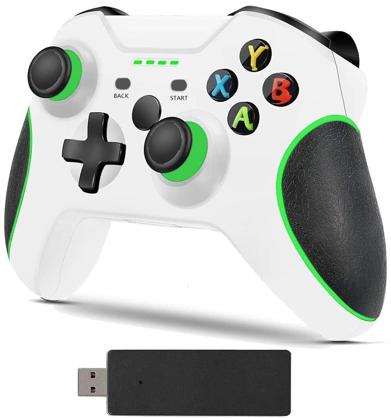Wireless Controller for Xbox One, 2.4GHZ Game Controller Compatible with Xbox One/One S/One X/One Series X/S/Elite/PC Windows 7/8/10 with Built-in Dual Vibration (White)