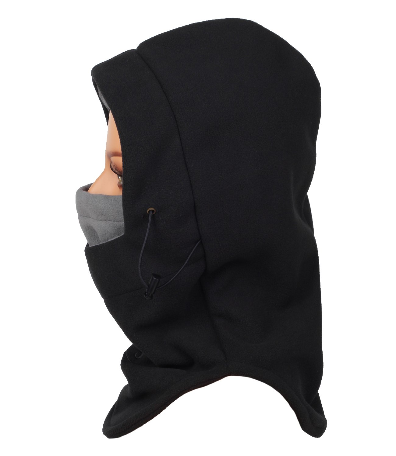 Warm Fleece Balaclava Ski Bike Full Face Mask Neck Warmer Winter Sports Cap(Black+Red)