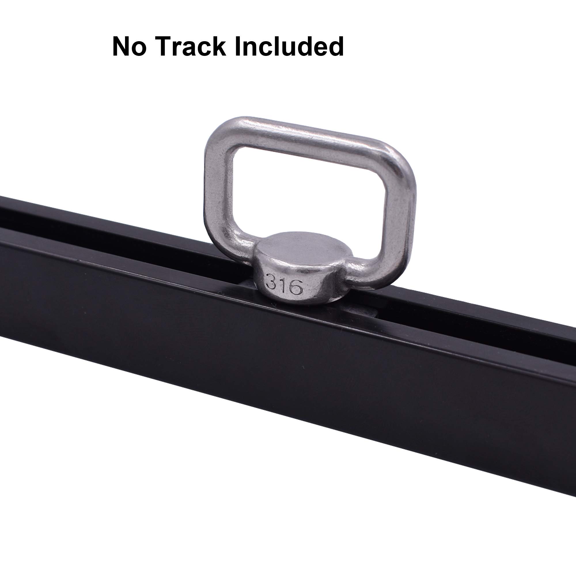 YYST Square Eyelet for Kayak Track, Track Mount Tie Down Eyelet Webbing Loop to Hold Webbing 3/4" or 1" (4)