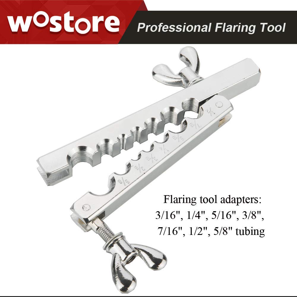 Wostore Flaring Tool Set Tubing Pipe 7 Dies of 3/16-5/8 Inch kit in HVAC for plumbing Copper