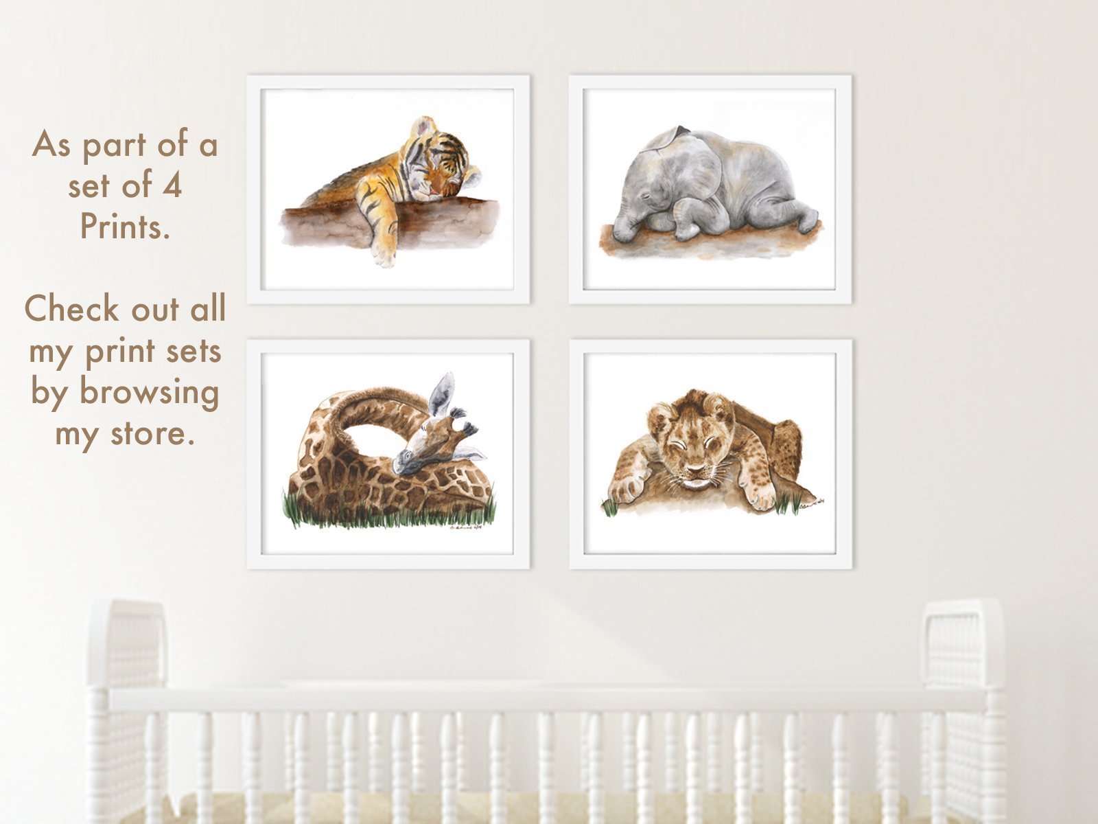 Sleeping Baby Lion Cub Print Children's Room Decor or Nursery Wall Art Available In Various Sizes, Safari Nursery Art Print