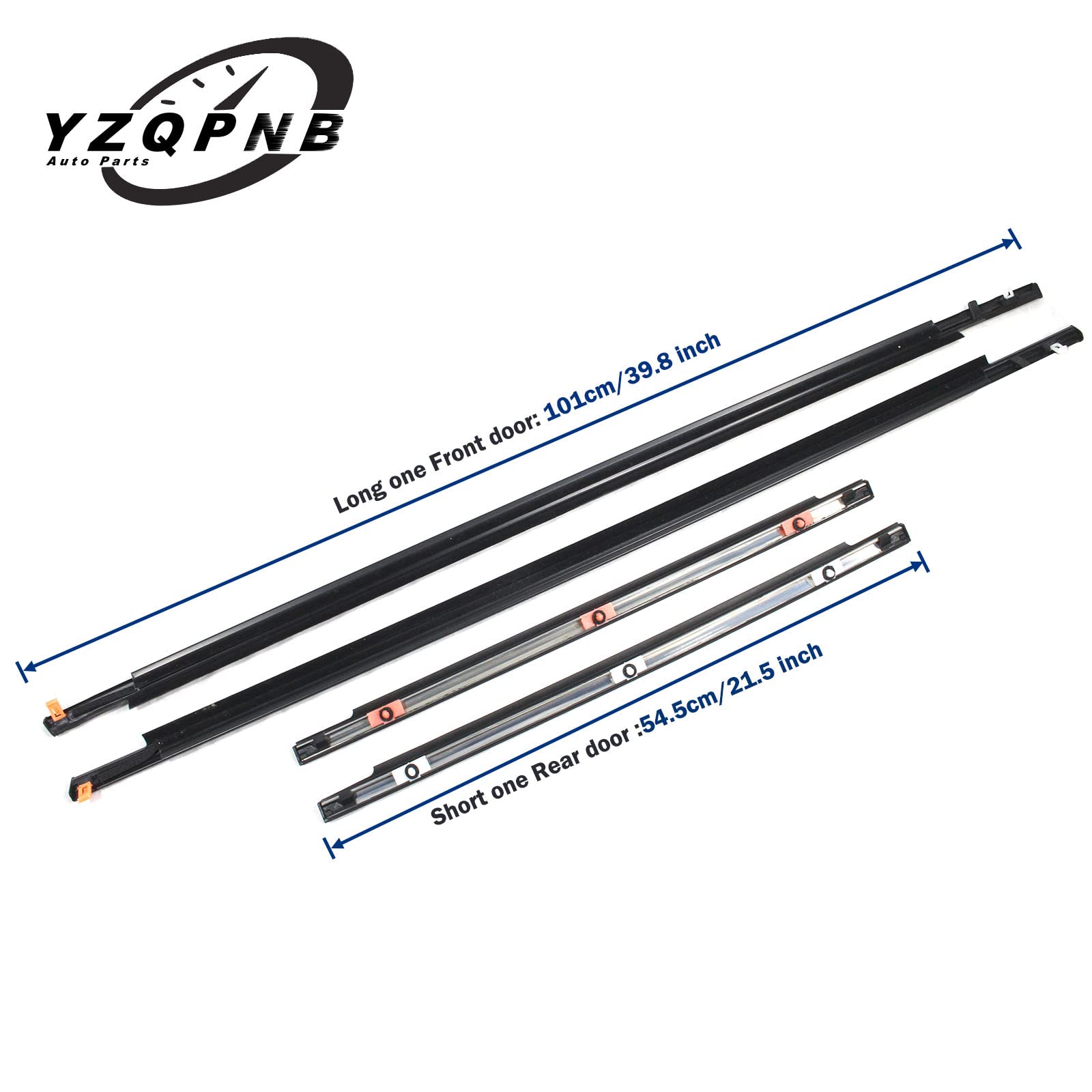 YZQPNB Weatherstrip Window Molding Trim Seal Belt Compatible with Toyota FJ Cruiser 2007-2014 Front Rear Left Driver & Right Passenger Side Door Outside Belt Black