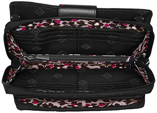 Vera Bradley Women's Microfiber Deluxe All Together Crossbody Purse With RFID Protection, Classic Black, One Size