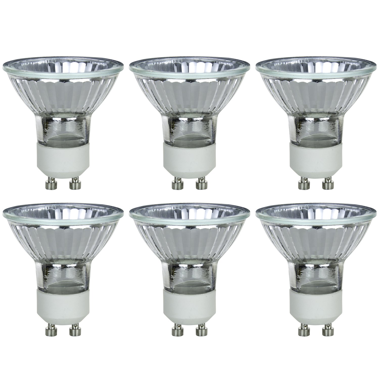 Sunlite 40722 MR16 Halogen Reflector Bulb, 20 Watt, 38° Flood, 120 Volt, 100 Lumens, 2000 Hour Life Span, Dimmable, GU10 Base, Open Cover, 3200, ANSI BAB, Ceiling Fixtures, Lanterns 6-Pack