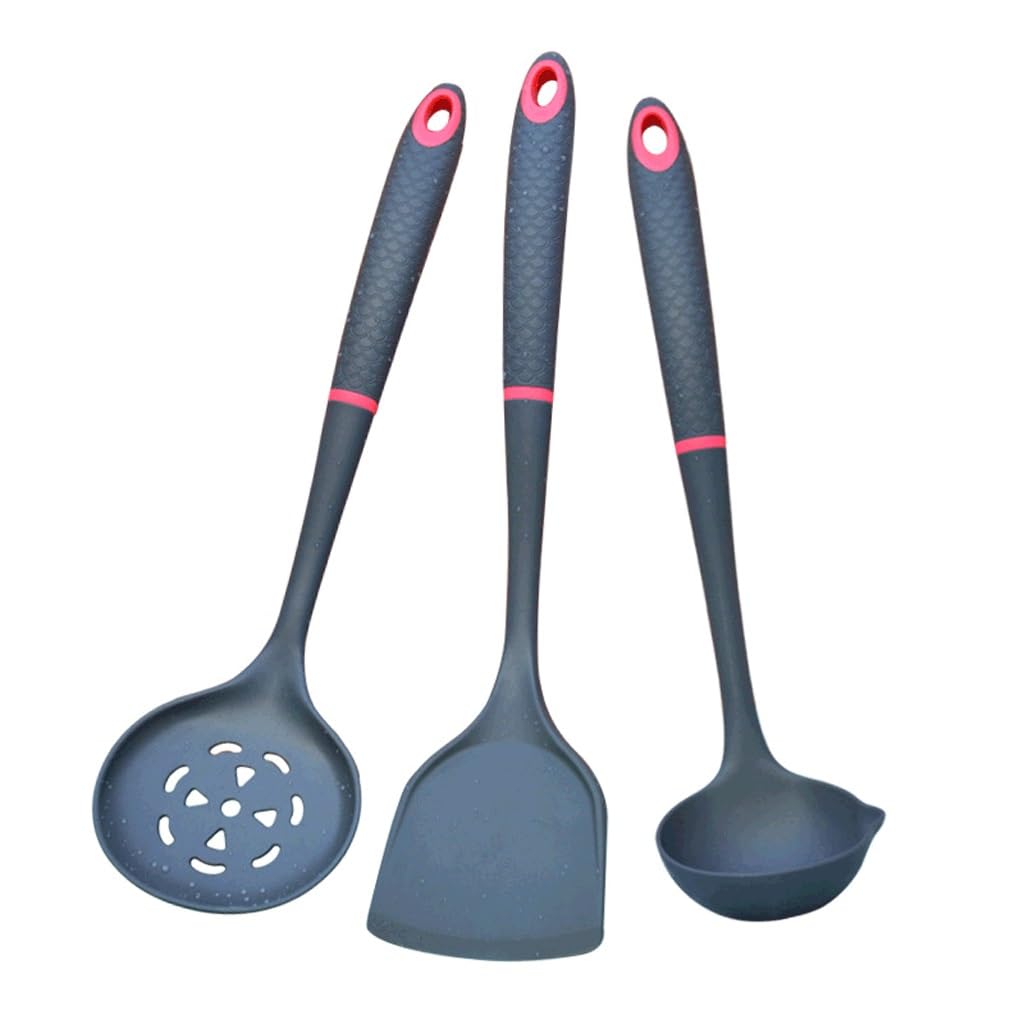SLEEVY Kitchen Silicone Soup Spoon Long Handle Cooking Spatula Shovel Steel Kitchenware Home Cookware Set