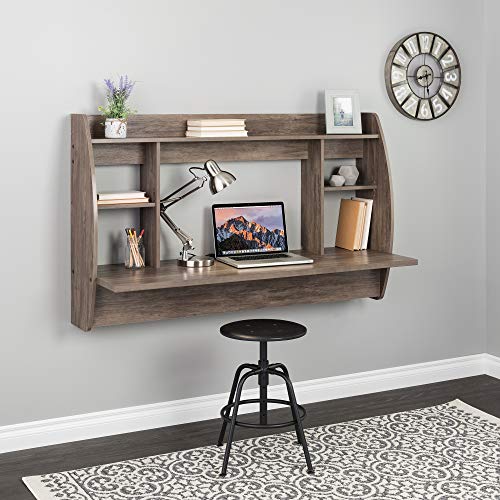 Wide Floating Desk, Drifted Gray