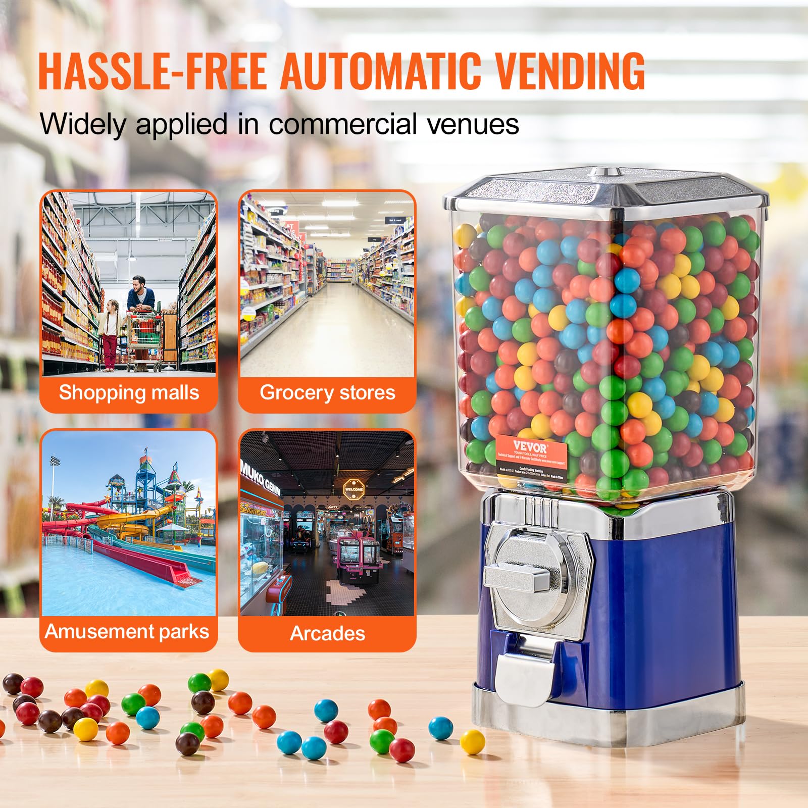 VEVOR Vending Machine, Classic Gumball Bank, Huge Load Capacity Candy Gumball Machine, Mini Vending Machines, Gumball Dispenser Machine for Kids, Perfect for