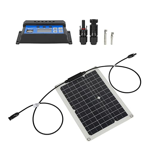Solar Panel Battery Charger Set 15W Cell Panel 18V Car Yacht Kit with Maximum Power Voltage Vmpp Controller Battery Charging for Monocrystalline Automobile Charger Power Vehicle
