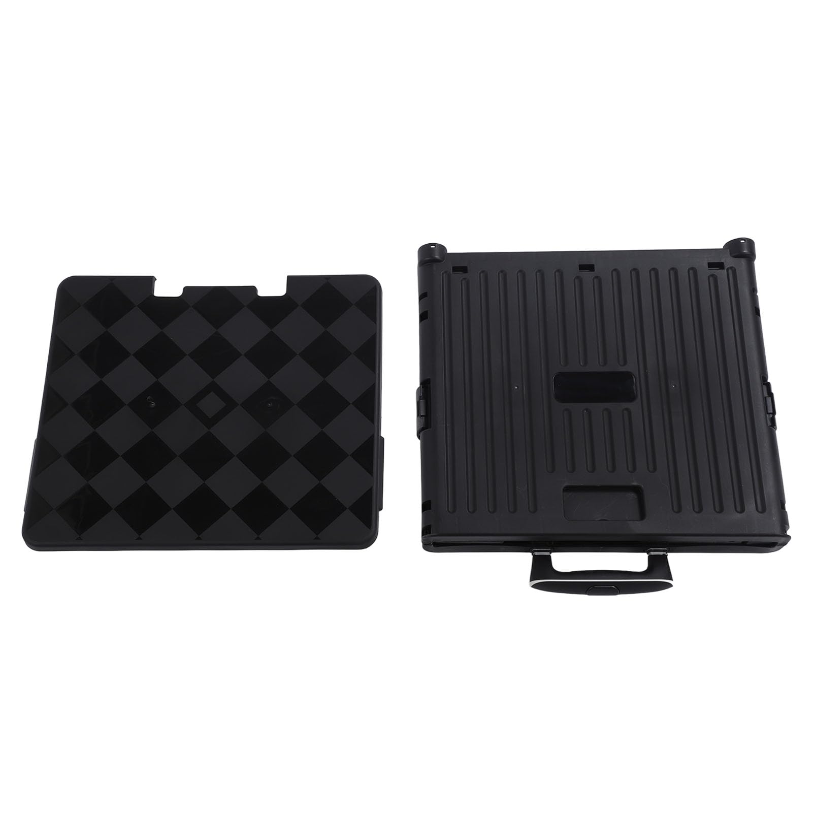 VINGVO Folding Rolling Crate, Swivel Casters, Collapsible Utility Cart, Multipurpose Heavy Load with Lid for Camping (Black)