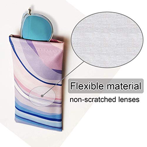 WOW DING 6PCS Eyeglass Pouch, Eyeglasses Cases for Women, Sunglasses Case with Cleaning Cloth, Soft Portable Glasses Pouch Bag