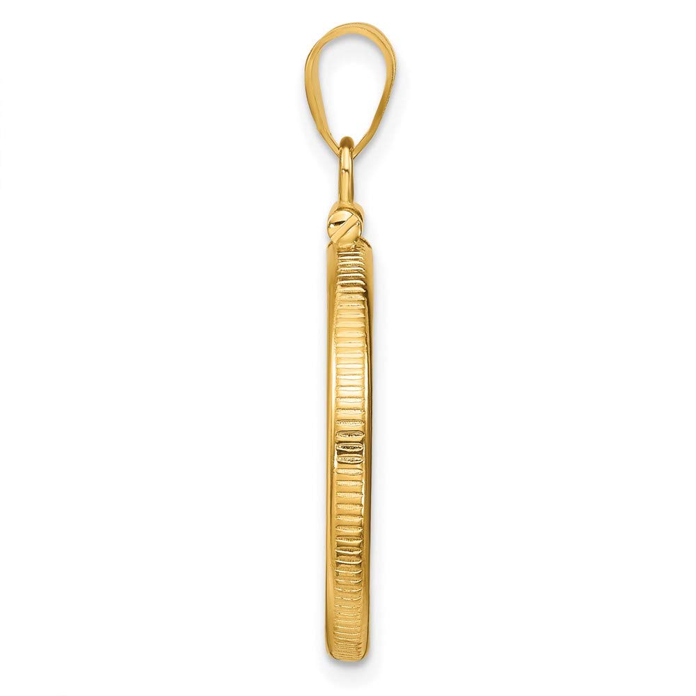 Wideband Distinguished Coin Jewelry 14k Polished 21.6mm x 1.7mm Screw Top Coin Bezel Pendant QC1885/21.6