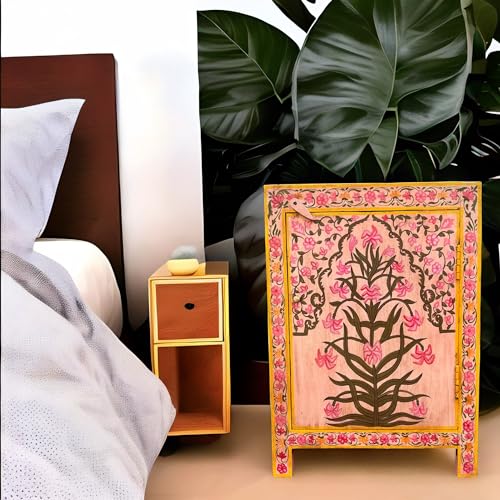 Wooden Beautiful Painted Nightstand Table, Handicraft Bedside Table/Lamp Table/Side Table/Storage Table