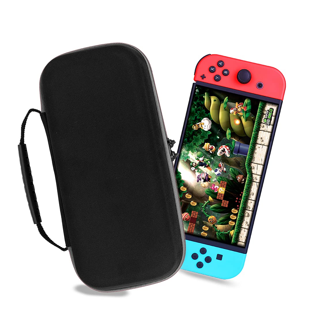 Widfre Carry Case for Nintendo Switch Console & Accessories, Hard Travel Case Compatible with Switch, Portable Carry Case with Handle, Dual Zippers, Bag for Game Storage Accessories