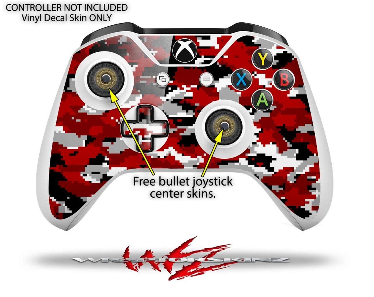 WraptorSkinz Decal Vinyl Skin Wrap Compatible with Xbox One S Console and Controllers - WraptorCamo Digital Camo Red