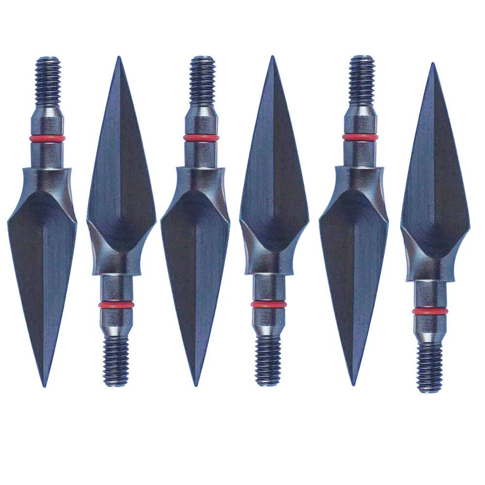 TG Broadheads Hardening Traditional Hunting Arrow Head 125 Grain Archery Screw-in Broad Heads,Pack of 6