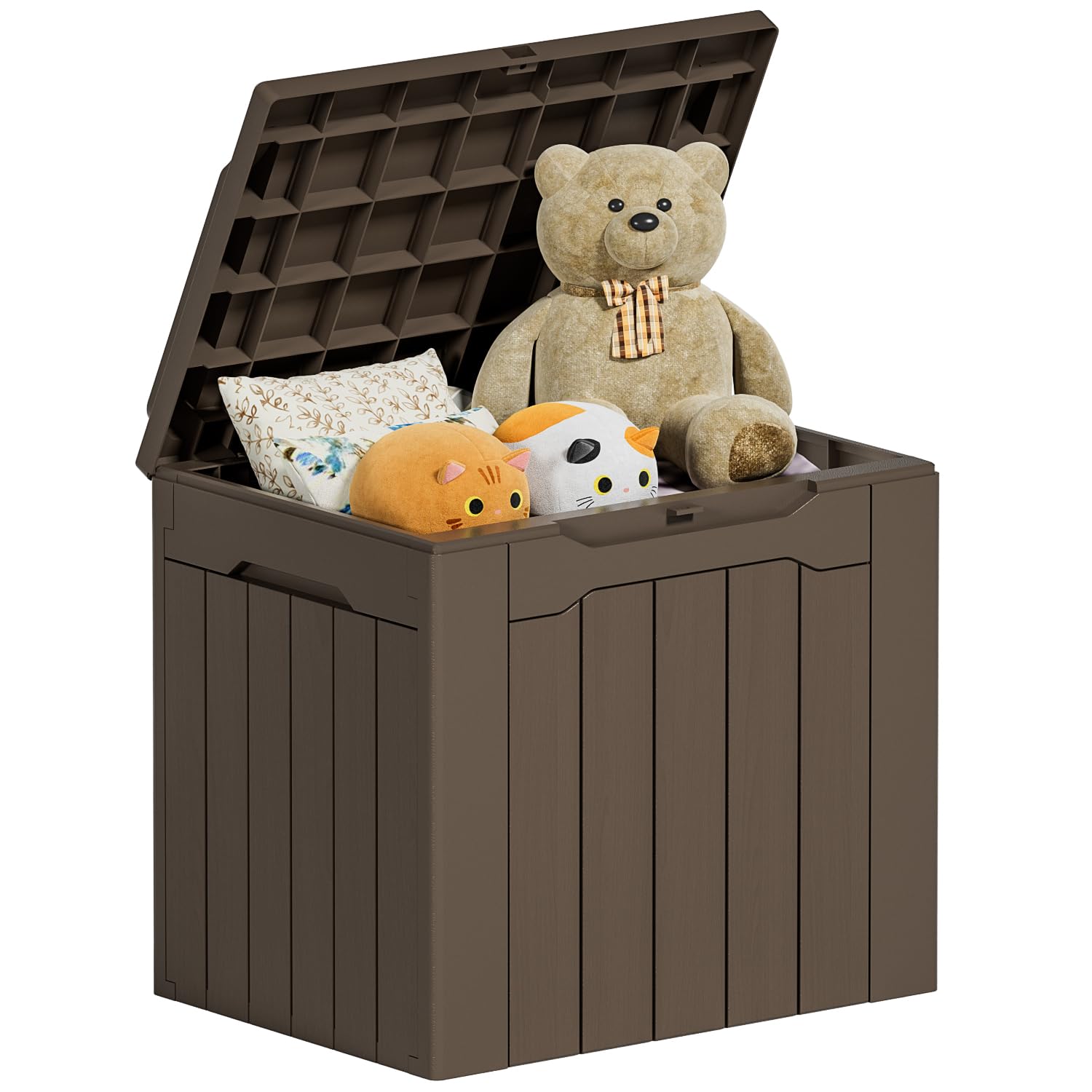 YESHOMY 117L Large Toy Box Chest Plastic Storage Bin with Lid, Durable & Sturdy Extra Big Store Organizer for Playroom, Bedroom, 1 Pack, 22.04” x 16.34” x 20.87”, Black