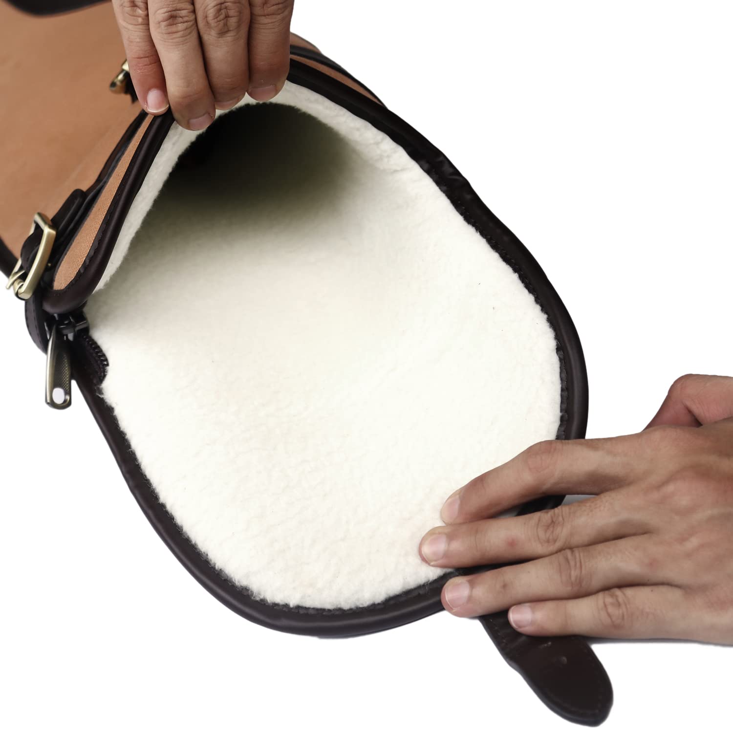 TOURBON Rifle Gun Case Soft Faux Fleece Padded 50" Shotgun Bag Slip - Canvas and Leather