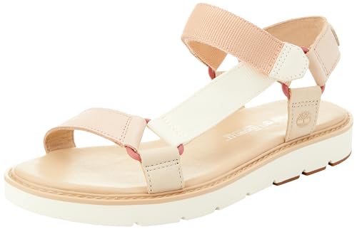 Timberland Women's Bailey Park F/L Strap Sandal, Light Beige Nubuck, 8.5