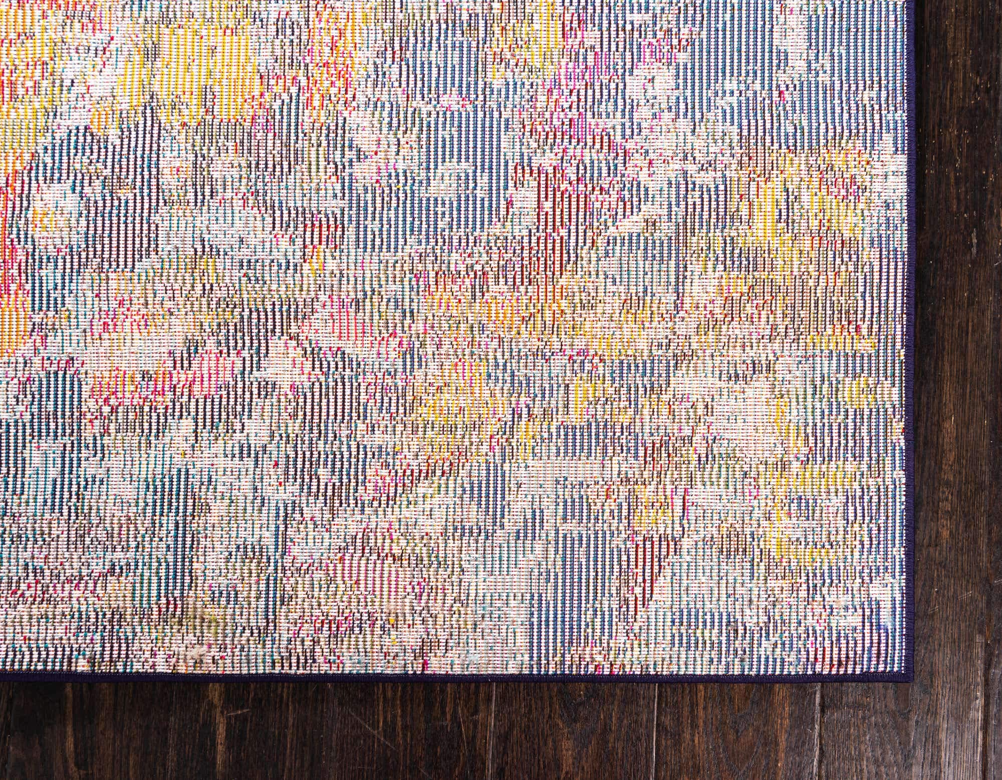 Unique Loom Estrella Collection Dark Colors, Modern, Abstract, Distressed Area Rug, 7 ft x 10 ft, Multi/Navy Blue