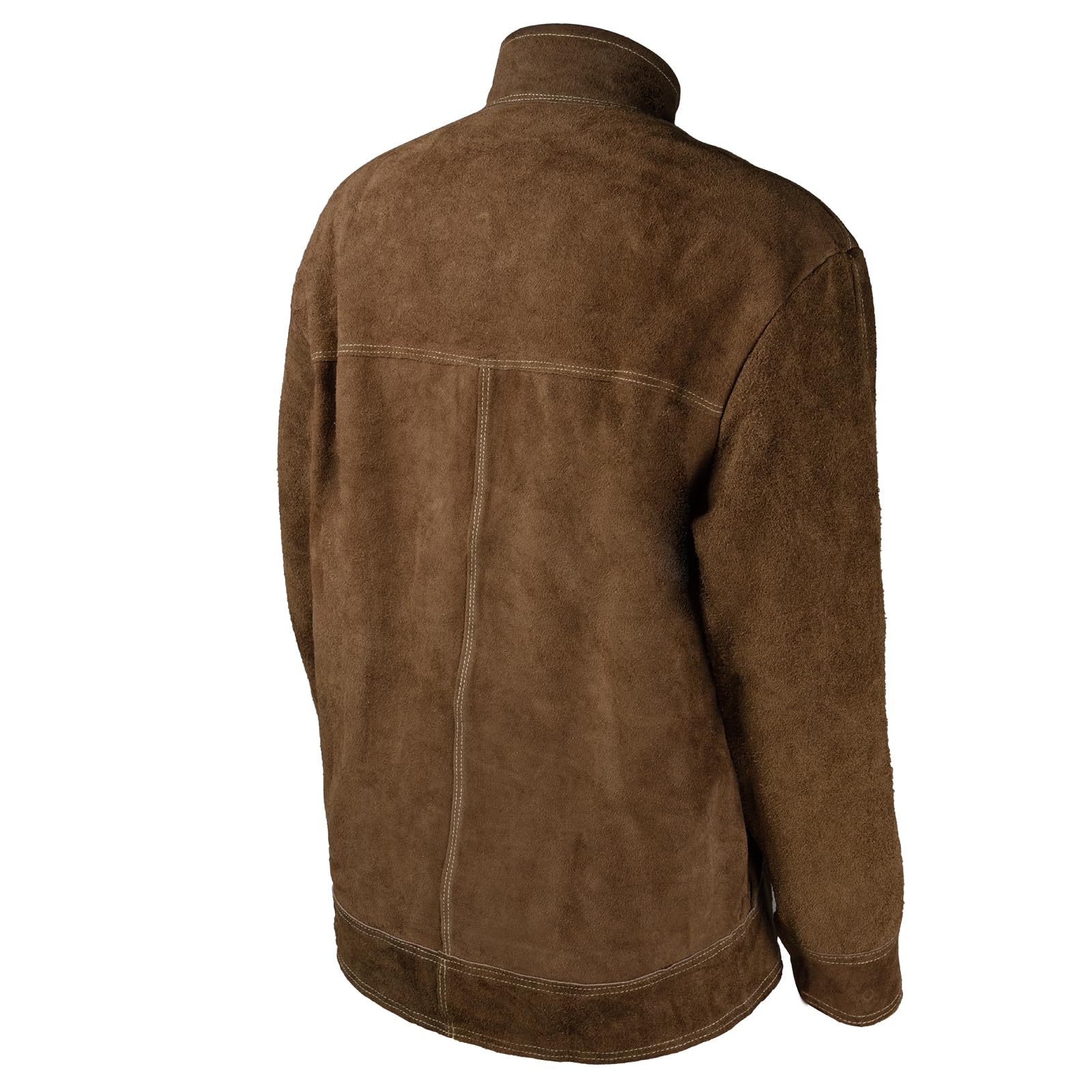 YESWELDER Leather Welding Jacket,Heavy Duty Welding Coat,Heat Flame Resistant Welding Apron with Sleeves,Weld Clothes for Men Women,large