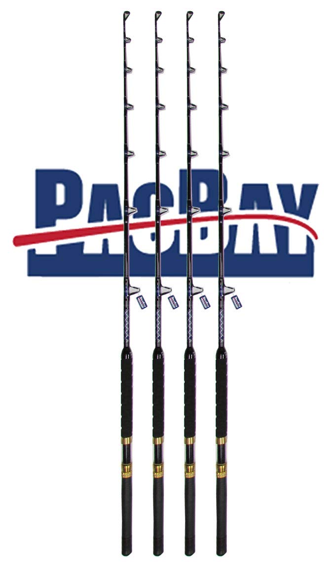 Xcaliber Marine Set of 4 Inshore Series 6' 30-50 lb Saltwater Boat RODS (Blue and Silver Trim)