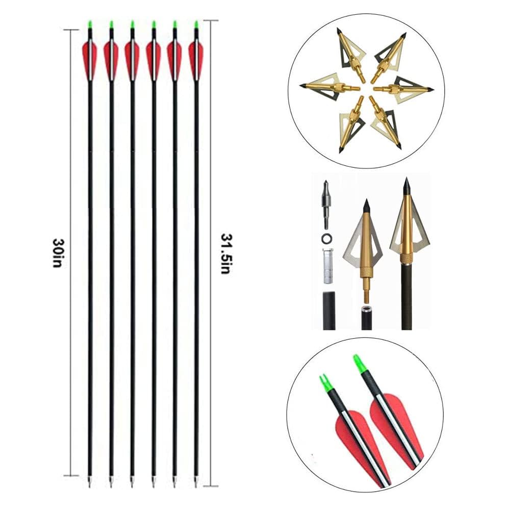 Vogbel Archery Bow and Arrows Set for Adults 53" Takedown Recurve Bow Left/Right Hand Longbow Kit for Beginner Outdoor Shooting Training Practice(Black, 30lb)