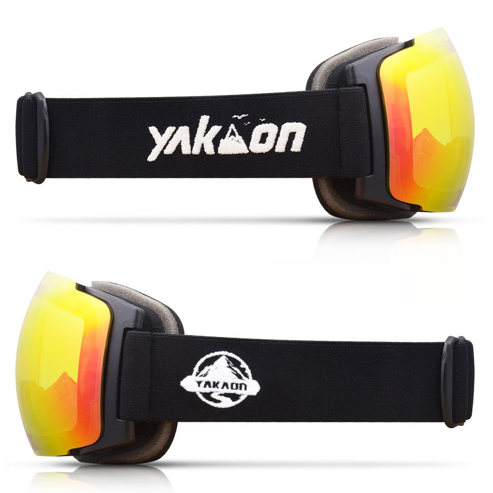 YAKAON OTG Ski Goggles UV Protection Snowboard Goggles Frameless Spherical Anti-Fog Lens for Men Women Youth …