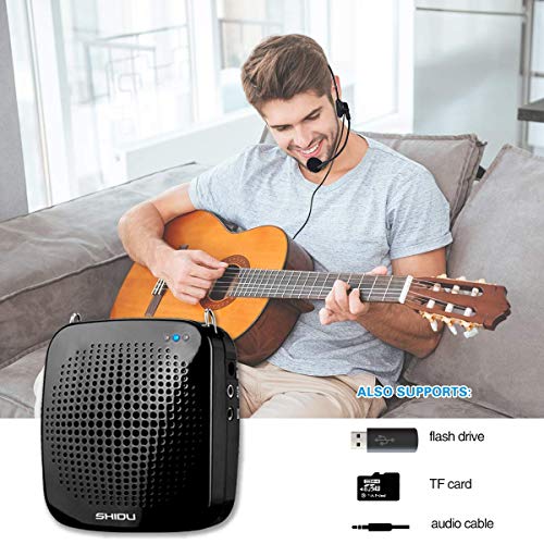 Voice Amplifier with Personal Microphone Headset, 15W Loudly High Fidelity Mini Voice Amplifier, Personal Pa System for Teachers Classroom, Meeting, Tour Guide, Yoga, Presentation, Coaches ect