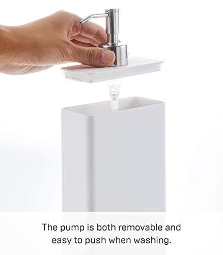Yamazaki Tower Body Soap Dispenser White Rectangular