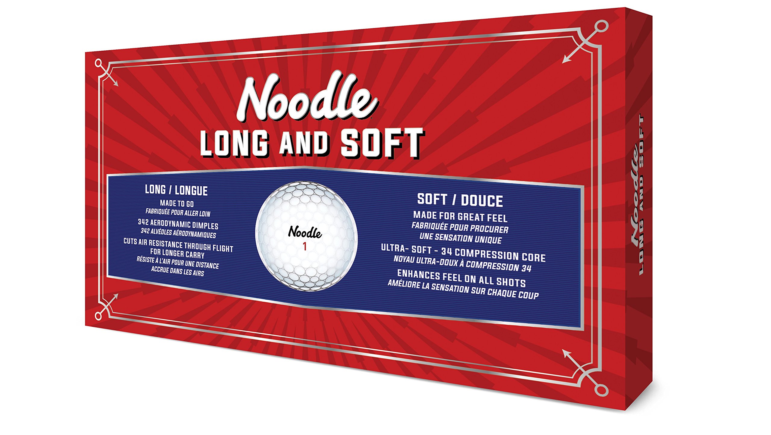 TaylorMade 2018 Noodle Long & Soft Golf Ball, White (Pack of 24), One Size