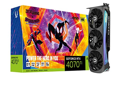 ZOTAC GAMING GeForce RTX 4070 Ti AMP AIRO Spider-Man: Across The Spider-Verse Inspired Graphics Card Bundle - ZT-D40710F-10SMP