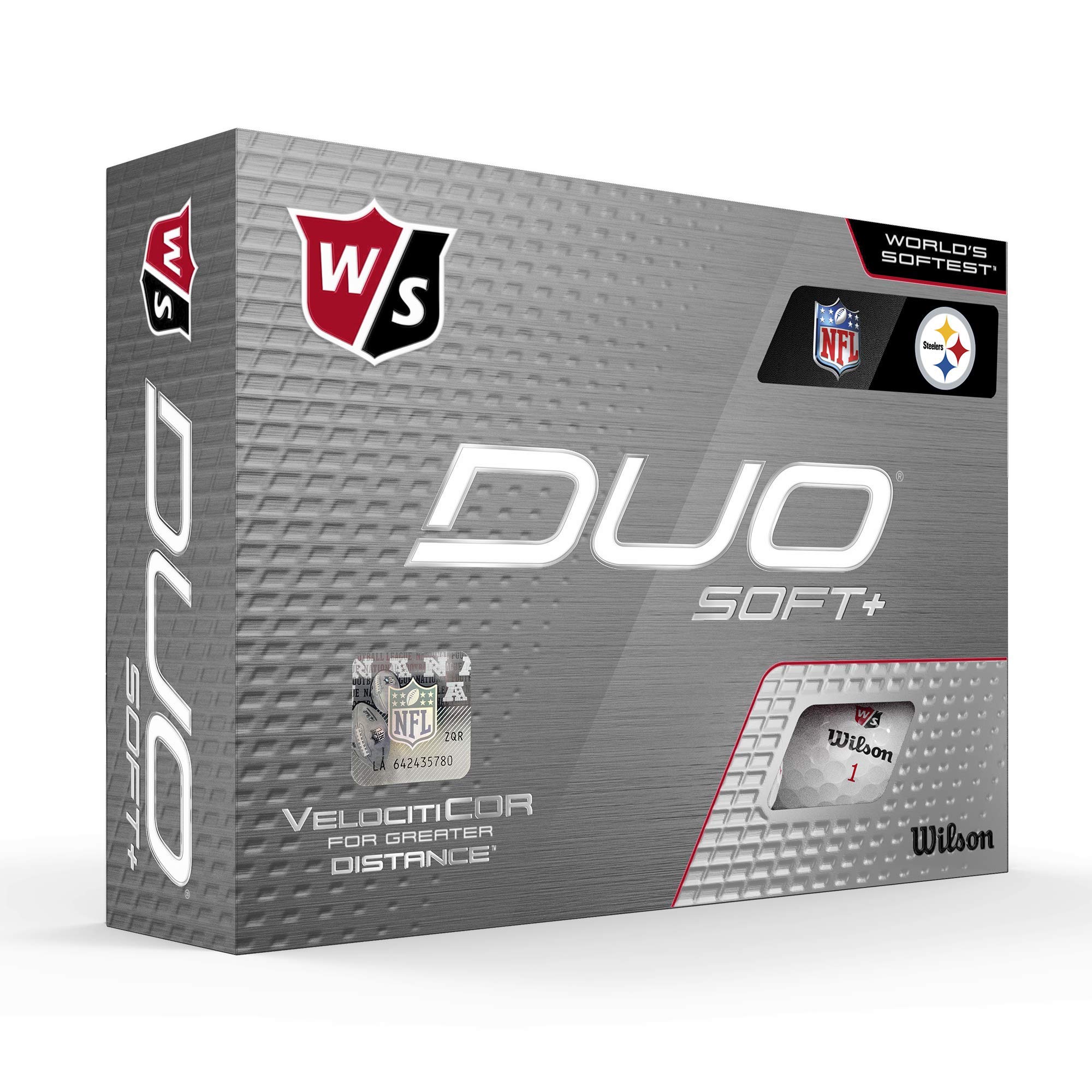 WILSON Duo Soft+ NFL Golf Balls (1 Dozen)-Pittsburgh,White