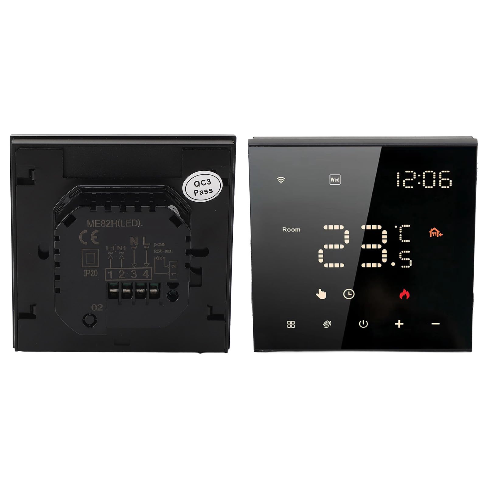 Thermostat, Smart Thermostat Practical APP Control 100-250VAC 7 Day Programmable Touch Screen High Accuracy Flame Retardant for Indoor (3A Water Floor Heating Wall Hanging