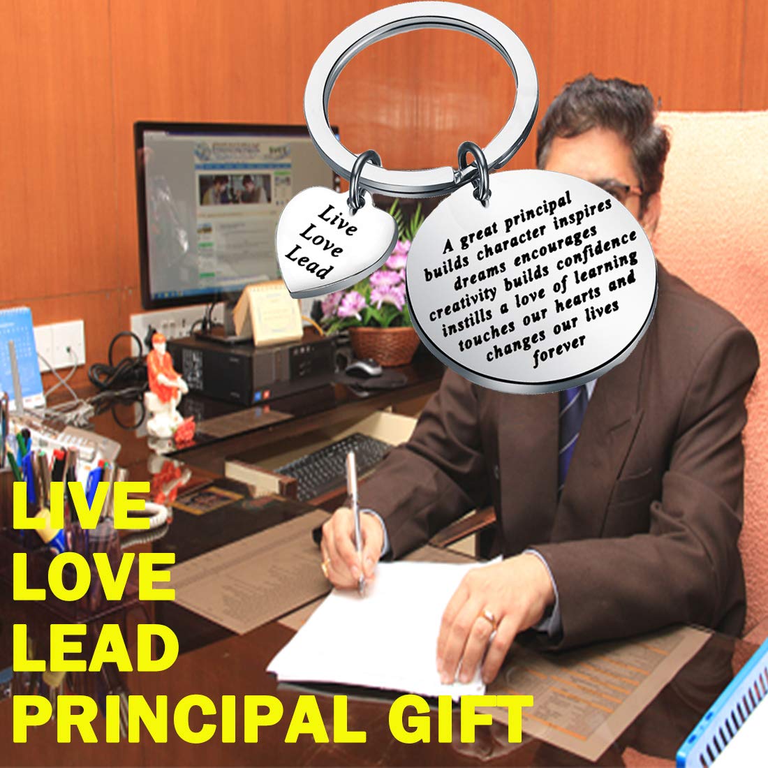 TGBJE School Principal Gift A Truly Great Principal Is Hard To Find Difficult To Part With And Impossible To Forget Keychain Retirement Gift Thank You Gift (B-Principal Keychain)