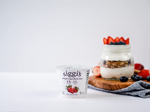 siggi's Icelandic Strained Nonfat Yogurt, Strawberry, 5.3 oz. Single Serve Cup – Thick, Protein-Rich Yogurt