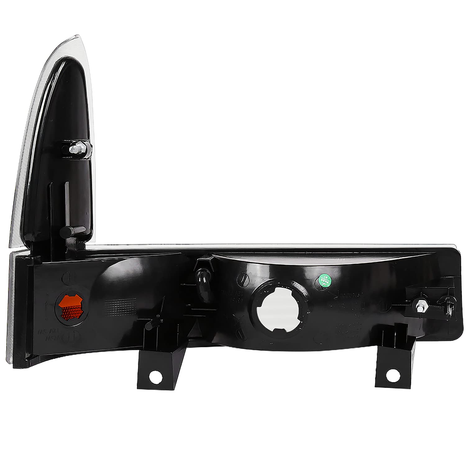 SPEC-D TUNING Black Housing Clear Lens Bumper Corner Lights Compatible with 1999-2004 Ford F250 F350 F450 F550, 2000-2005 Excursion, L+R Pair Assembly