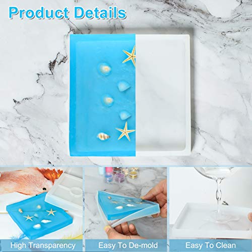 Timoo Resin Molds 8 Pack Coaster Silicone Molds, Coaster Molds for Resin Casting, Contain 4 Pcs Square and 4 Pcs Hexagon Epoxy Resin Molds for Making Coasters, DIY Resin Artwork, and Home Decor