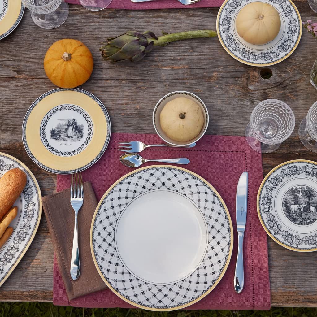 Villeroy & Boch Audun Promenade Dinner Plate, 10.5 in, White/Gray/Yellow