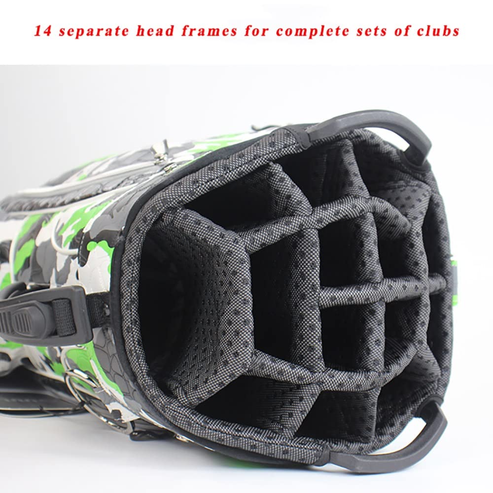 WANHUI 14-Way Divider Golf Cart Bag Premium Waterproof Carry Golf Stand Bag Lightweight Shoulder Golf Bag with Umbrella Holder, Golf Bag for The Driving Range, Par 3 and Executive Courses