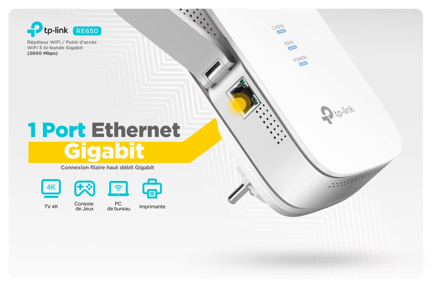 TP-Link RE650 v1. 0, AC2600 Wi-Fi Range Extender