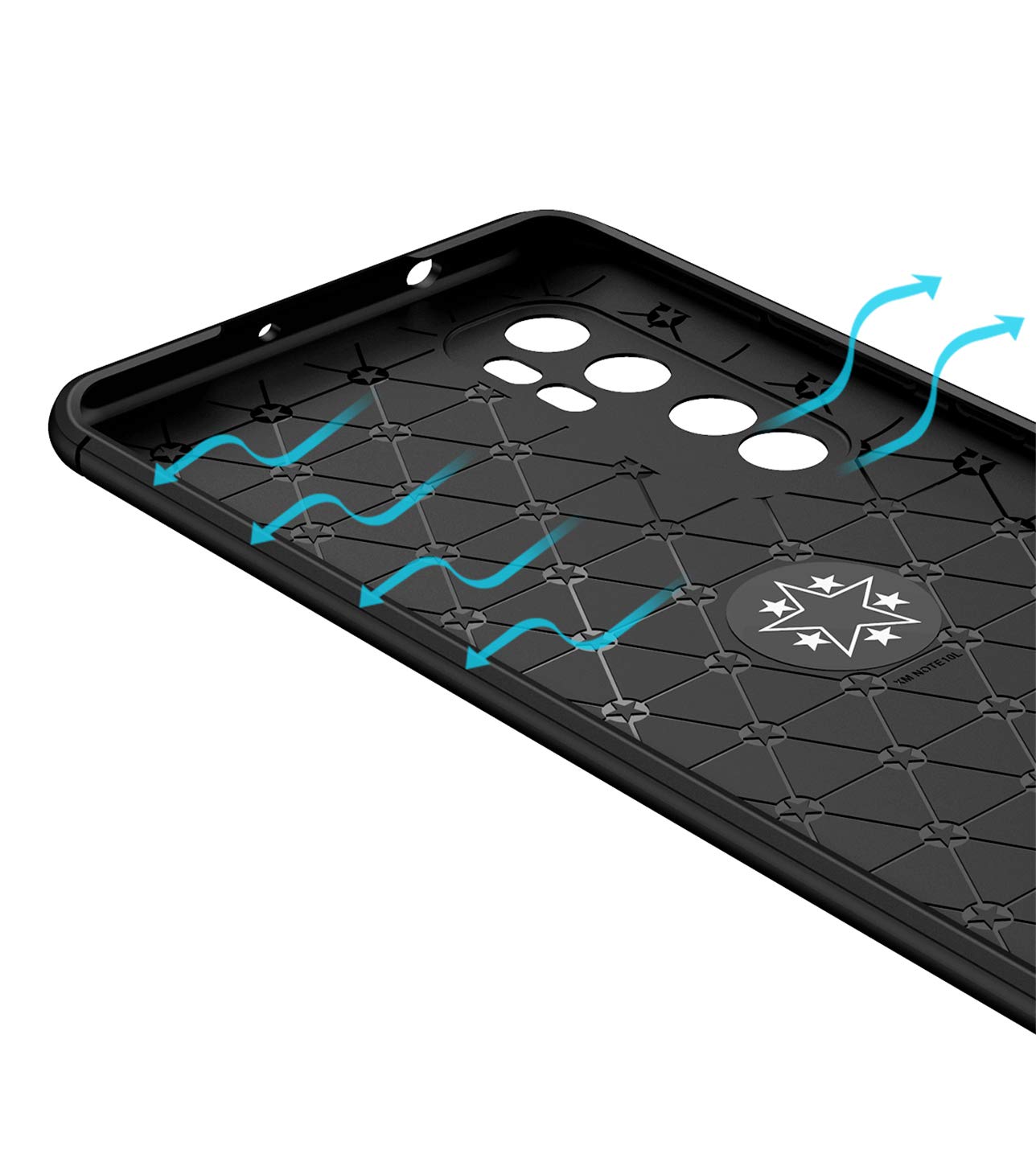 Xiaomi mi Note 10 Lite Case,360° Rotating Ring Kickstand Protective Case,Silicone Soft TPU Shockproof Protection Thin Cover Compatible with[Magnetic Car Mount] for Xiaomi mi Note 10 Lite (Black/black)