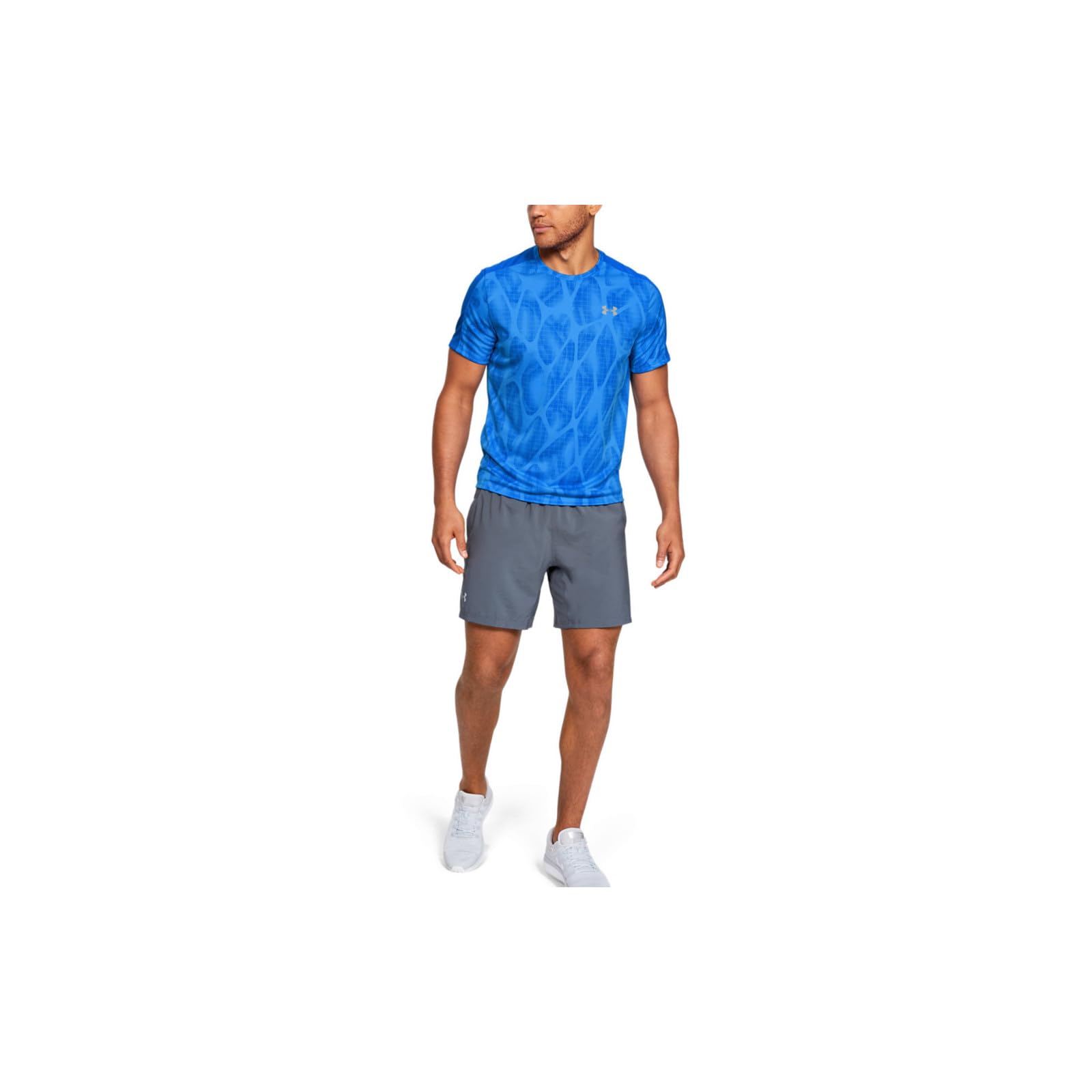 Under Armour Speed Stride Printed Running Short Sleeve, Versa Blue (486)/Reflective, Large