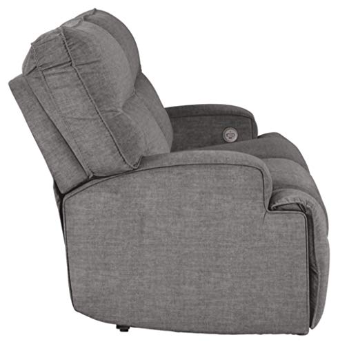 Signature Design by Ashley Coombs Contemporary 2 Seat Power Reclining Sofa, Gray